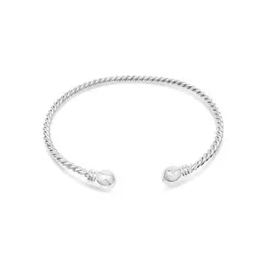 LUTIRO Cable Cuff Bracelet - Silver