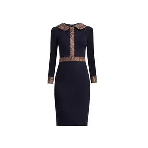 RUMOUR LONDON Lynn Jersey Dress With Snake-effect Trim - Black/brown