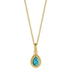 CHARLOTTE'S WEB JEWELLERY Gold Plated Turquoise Pendant Necklace - Gold/blue