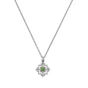 ZOË & MORGAN Zoe And Morgan Centred Chrome Diopside Necklace - Silver