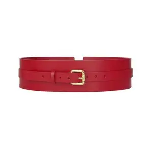 HAUTE CUIR Athea Wide Leather Belt - Red
