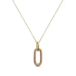CLEMENCE WREN Oval Gemstone Pendant Necklace - Gold