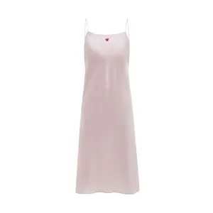 Not Just Pajama Little Heart Silk Slip Dress - Pink