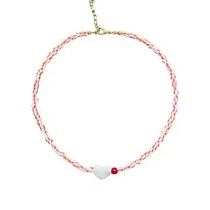 DESERT LOBBY Small Talk Necklace - White/red