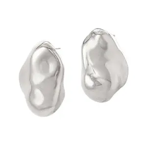 BIKO Molten Stud Earrings - Silver