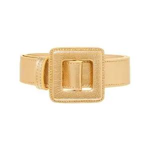 BELTBE Mini Square Buckle Metallic Belt