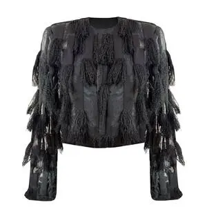 GEEGEE COLLECTION Sekhmet Cropped Fringe Jacket