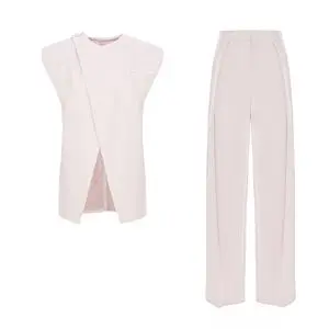 BLUZAT Set With Vest And Pleated Trousers