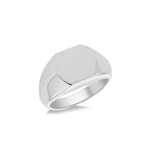POSH TOTTY DESIGNS Sterling Hexagon Signet Ring - Silver