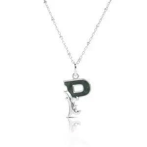 KASUN LONDON Initial Pendant Necklace - Silver