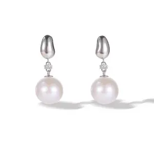 CLASSICHARMS Doris Sterling Freshwater Pearl Drop Earrings - Silver