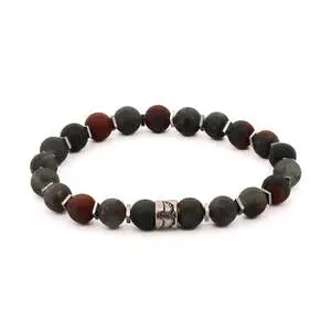 EBRU JEWELRY African Bloodstone & Silver Eagle Beaded Bracelet
