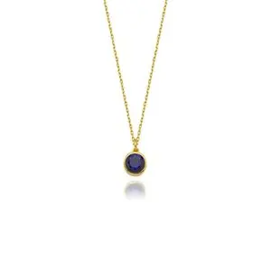 LINYA JEWELLERY Cosmic Chain Zodiac Stone Necklace - Blue