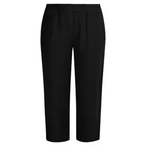 Haris Cotton Solid Wide Leg Linen Pants - Black
