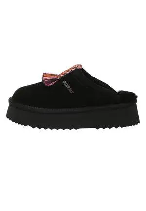 EVERAU AUSTRALIA Caspian Platform Slippers - Black