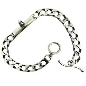 TG-JEWELLERY BY TAMARA GERVASIO Sterling Silver Skull Link Bracelet - Black/silver