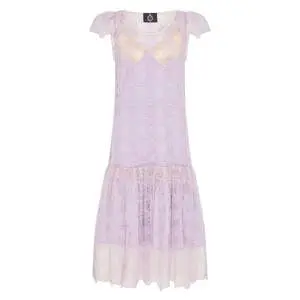 LISA THE LABEL Palma Violet Crochet Dress With Slip - Purple