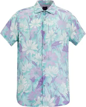 LORDS OF HARLECH Sergio Springtime Linen Shirt Spearmint - Green