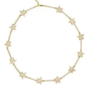 LUNA CHARLES Margot Sparkling Star Choker Necklace - Gold