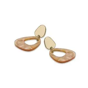 TOOLALLY Pebble Drop Earrings - Brown