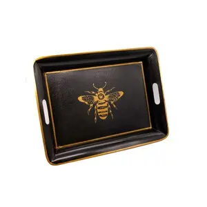 NILA PARMAR DESIGNS Bee Meadow Tray - Black