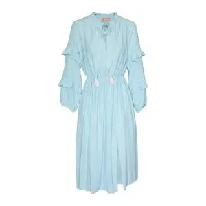 2KSTYLE Alexa Ruffled Floral Print Midi Dress - Blue