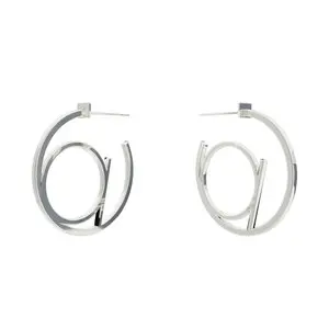 TOOLALLY Alphabet Hoop Earrings - Silver