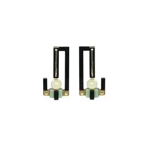 GISSA BICALHO Acrylic And Pearl Meander Earrings
