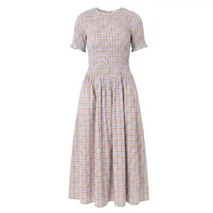 AMY LYNN Beatrix Smocked Midaxi Dress - Blue