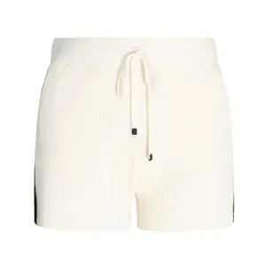 CIRCULAR PATH Double Stripe Ribbed High Rise Short - Black