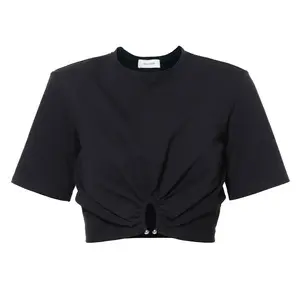 AGGI BY HALEWSKI Krisa Smocked Crop Top