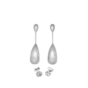 BELLATRICK Detachable Double Drop Earrings - Silver