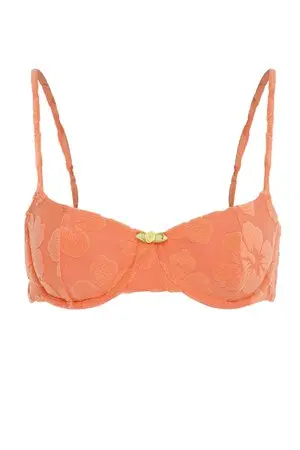WILD LOVERS LONDON Floral Balconette Bikini Top - Orange