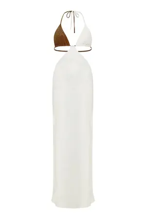 SOIRÉE MIAMI BEACH Lurex Tie Linen Dress