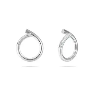 MEULIEN Silver Open Twist Waterdrop Ring - Silver/white