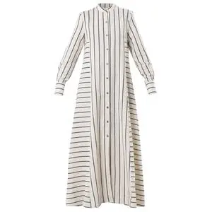 METAMORPHOZA Striped Linen-cotton Maxi Shirt Dress - Green