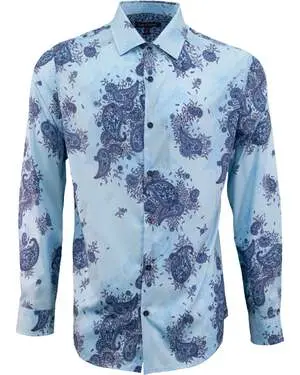 LORDS OF HARLECH Nigel Campania Floral Shirt - Blue