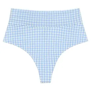 MONTCE Peri Gingham High-rise Bikini Bottom - Blue