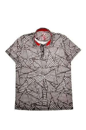 EIGHT X Geo Print Polo Shirt