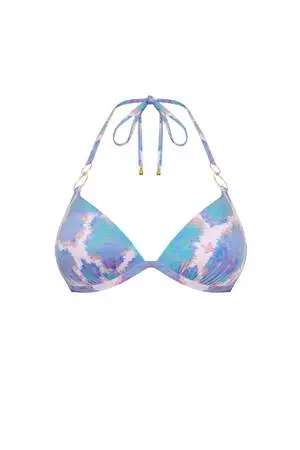 SOPHIA ALEXIA Orchid Paradise Tahiti Triangle Bikini Top - Yellow