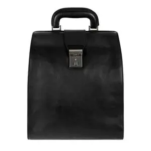 TIME RESISTANCE Full Grain Leather Backpack - Black