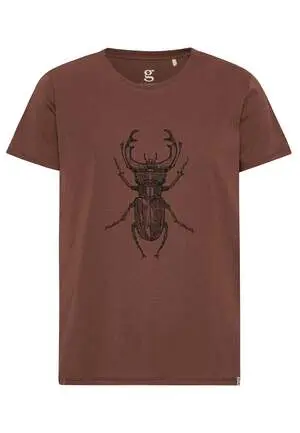 GROBUND Alfie Organic Tee The Chocolate With Stag Beetle