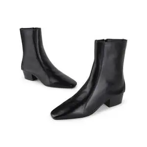 Intentionally Blank Combo Stretch Leather Ankle Boots