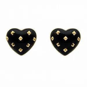 MICHAEL NASH JEWELRY Cosette Heart Stud Earrings - Black