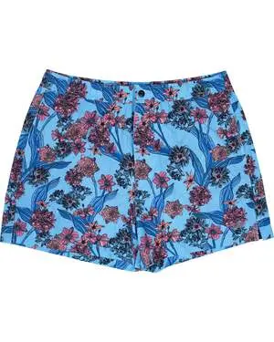 LORDS OF HARLECH Printed Stretch Nylon Swim Shorts - Blue