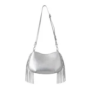 F3ROG BY RANA Mini Gordon Fringe Crossbody Bag - Silver