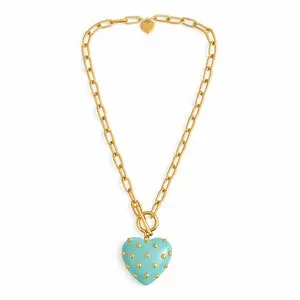 MICHAEL NASH JEWELRY Celestine Aqua Resin Heart Pendant - Blue