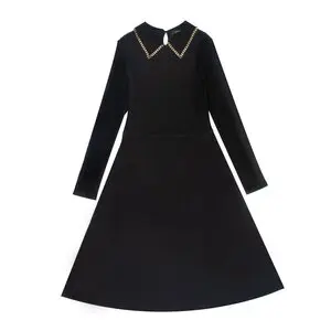 ROCH PEREL Chain Collar Knit Midi Dress
