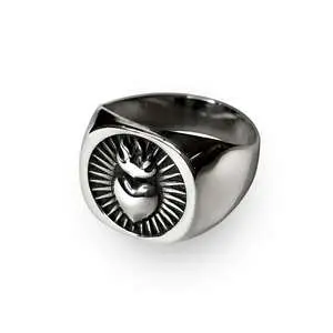 PERRY GARGANO Sacred Heart Ring - Silver