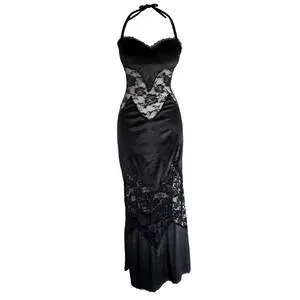 SVARINI Eleven Lace Maxi Halter Dress